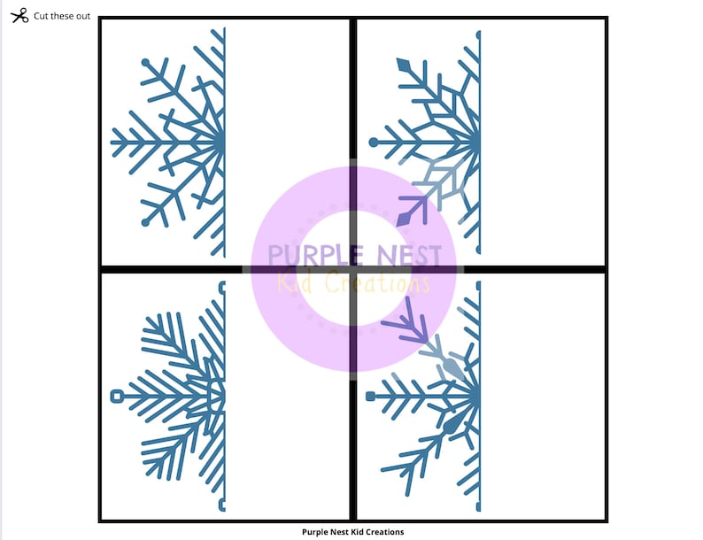 Snowflake Symmetry Printable Activity Shapes Snow Winter - Etsy