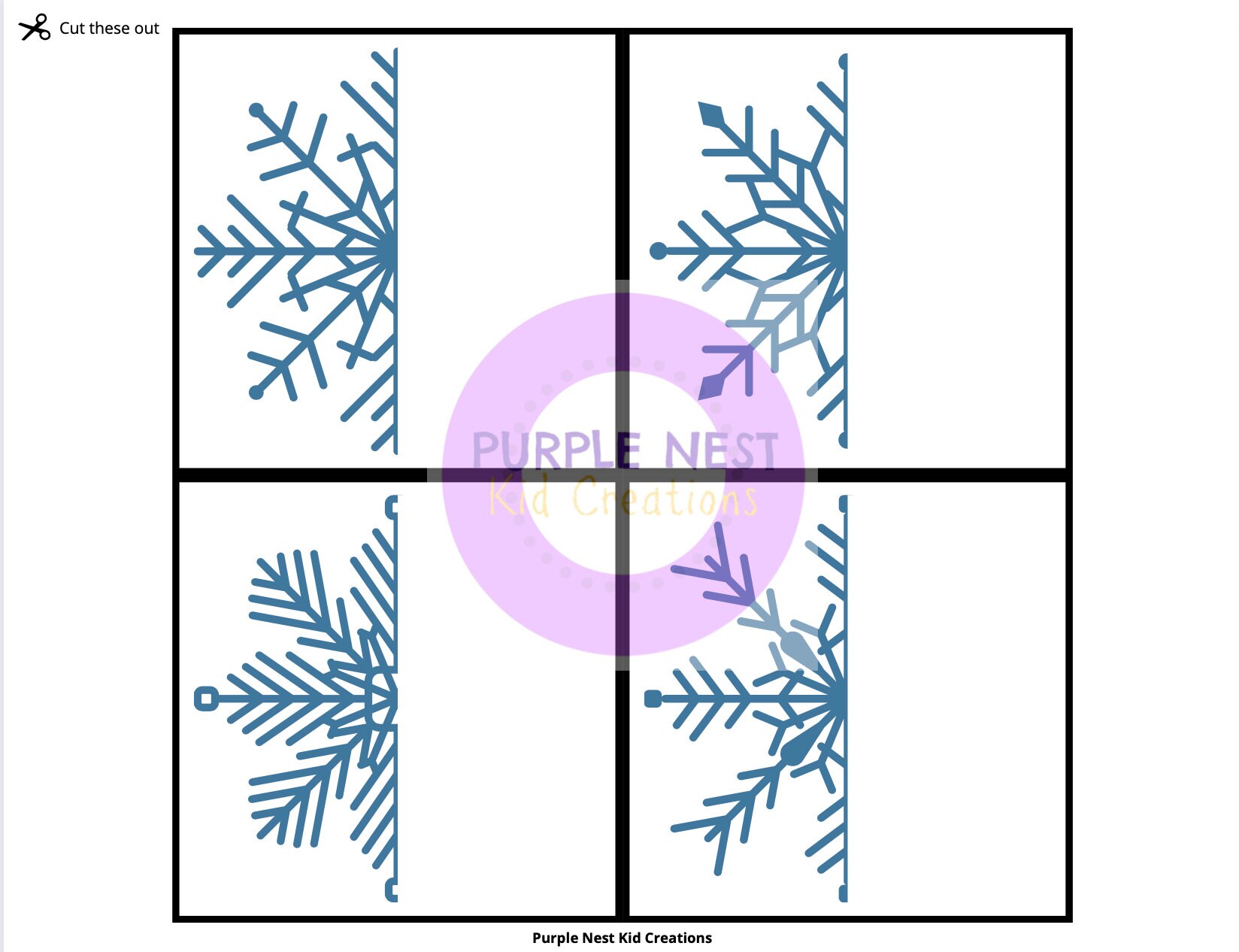 Snowflake Symmetry Printable Activity, Shapes, Snow, Winter, Snowflakes ...