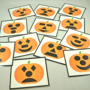 Jack-o-lantern Shapes Activity: Printable Halloween Preschool Game (PDF ...
