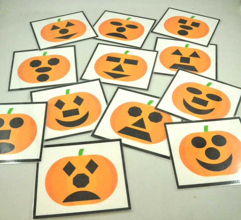 Jack-o-lantern Shapes Activity: Printable Halloween Preschool Game (PDF ...