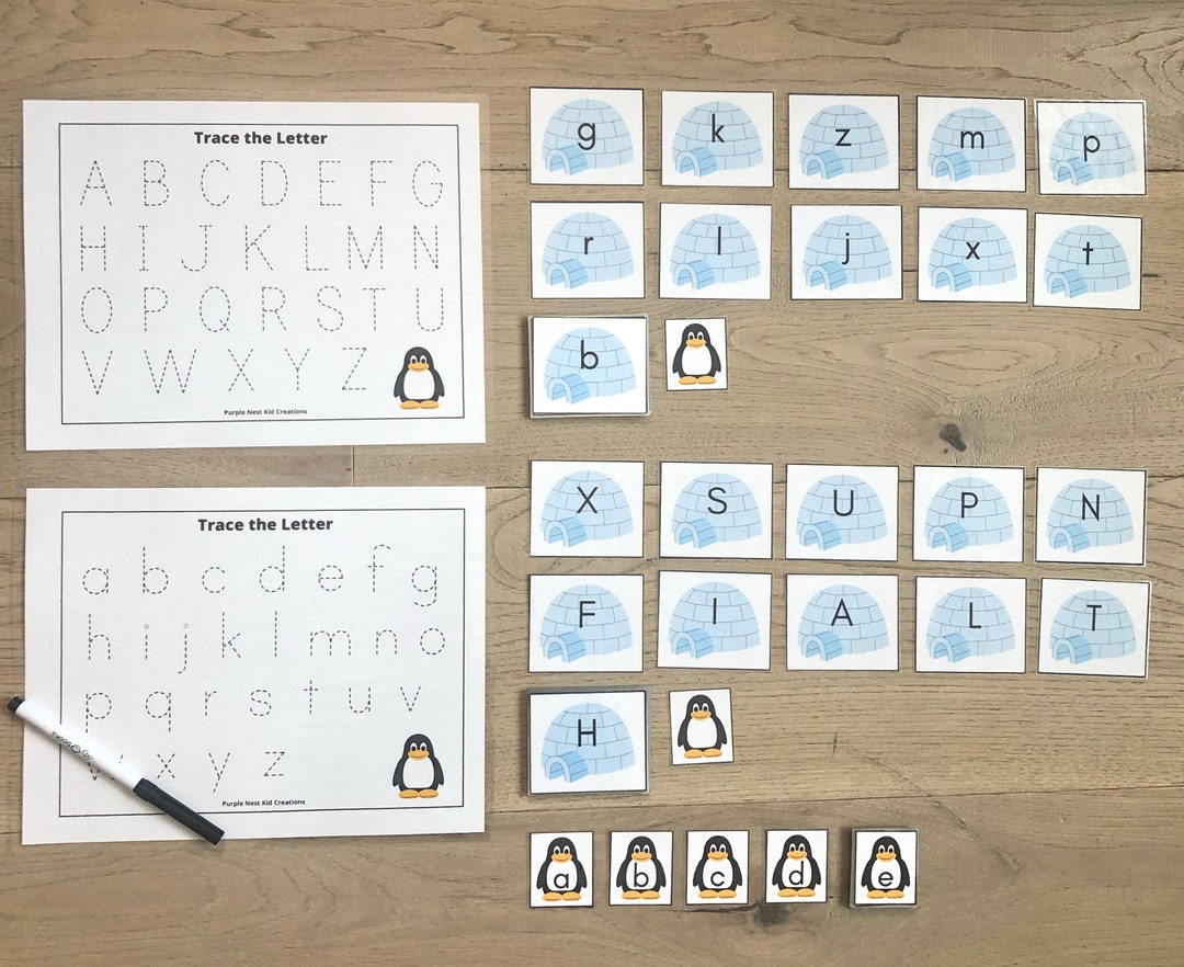 Penguin Letter Recognition Activities, Matching Game, Alphabet, Arctic ...