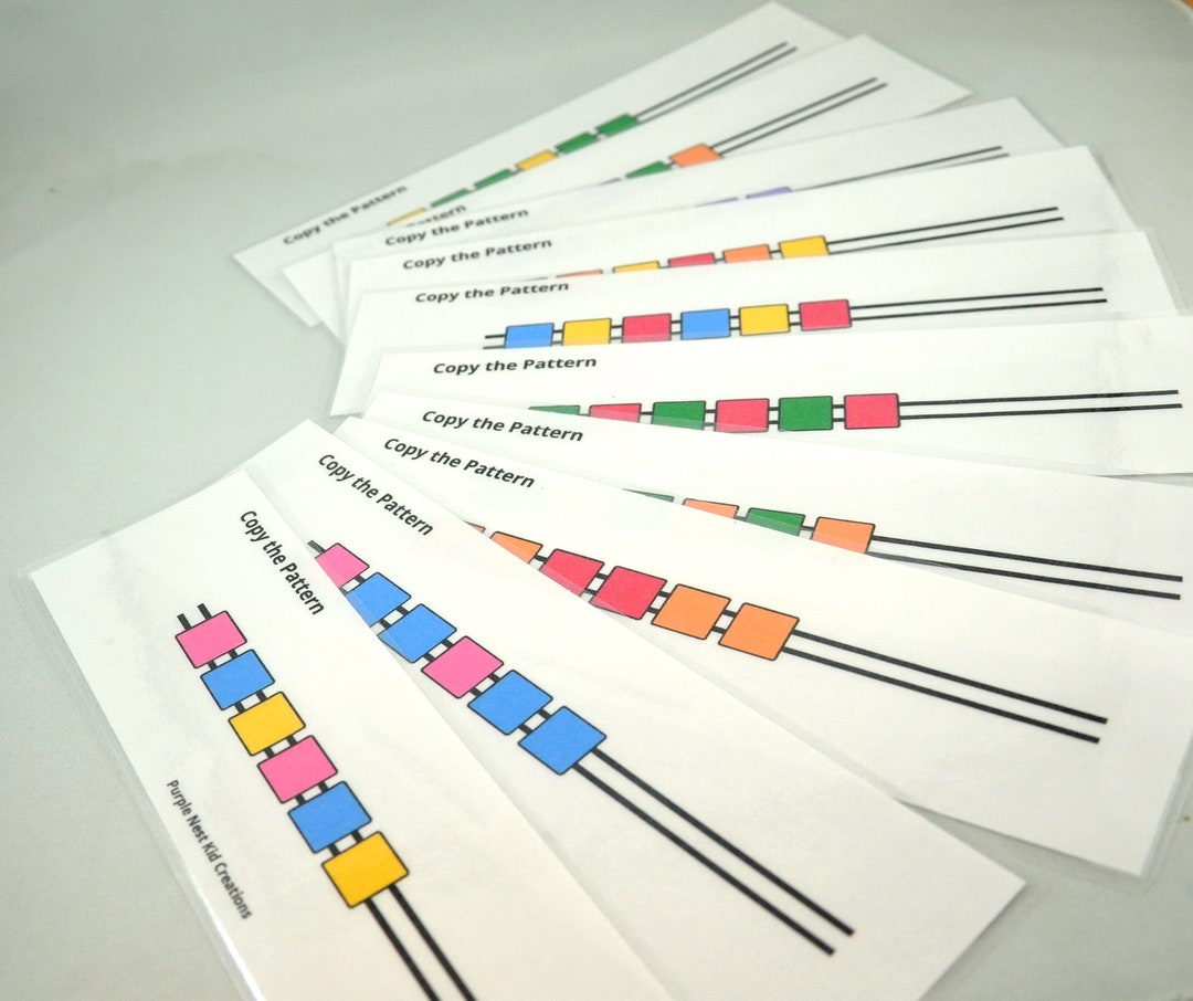 Bead Pattern Cards Printable: Preschool Activity (digital Download) - Etsy