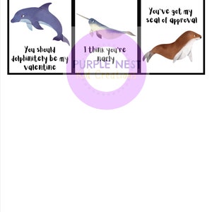 Under the Sea Valentine Cards Printable, Digital Download, Valentine's ...