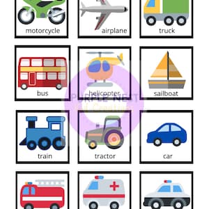 Match the Transportation Worksheet, Vehicle Matching Game, Educational ...