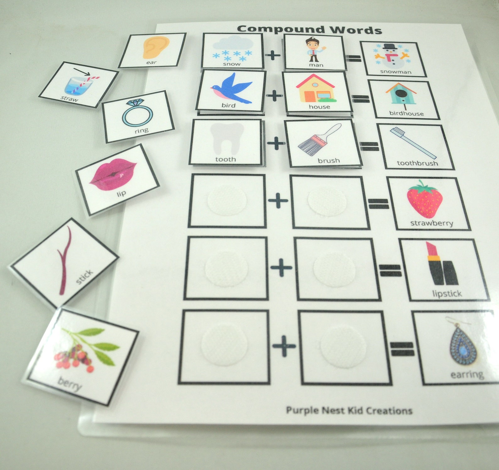 Compound Words Worksheet, Phonics Game, Educational Printable Activity ...