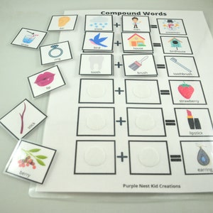 Compound Words Worksheet, Phonics Game, Educational Printable Activity ...