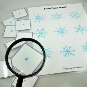 Snowflake Match Worksheet, Snowflake Matching Game, Winter Activity ...