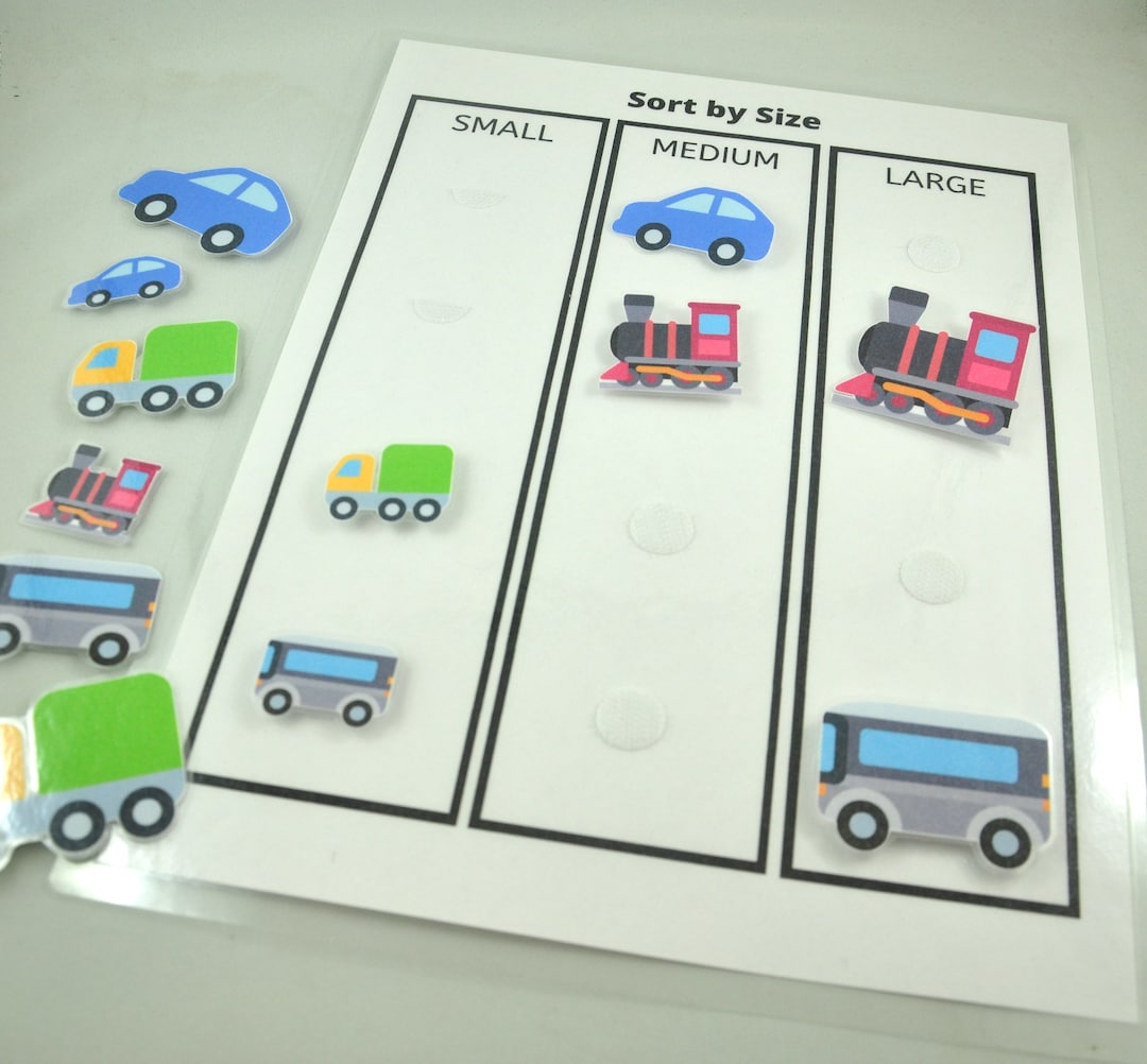 Size Sorting Game: Vehicle Theme, Preschool Printable (PDF) - Etsy
