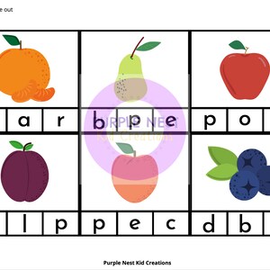 Fruits and Vegetables Printable Bundle, Sorting, Phonics, Beginning ...