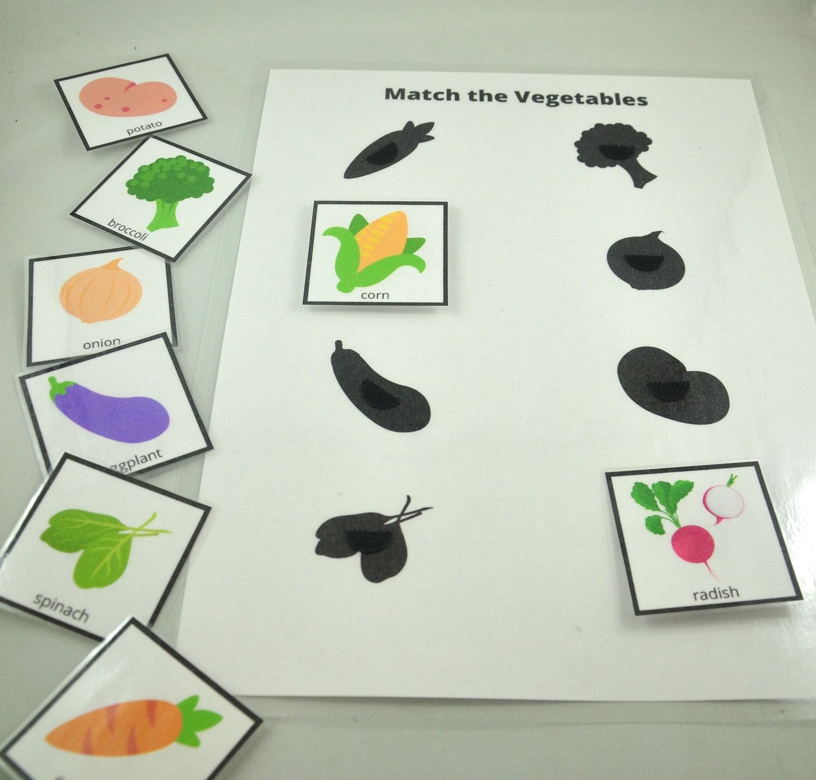 Match the Vegetables Worksheet Vegetables Matching Game - Etsy Hong Kong