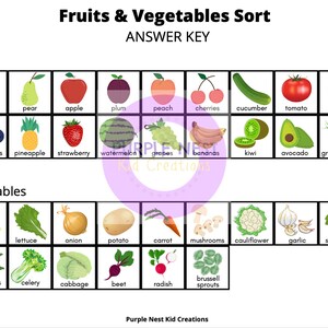 Fruits and Vegetables Printable Bundle, Sorting, Phonics, Beginning ...