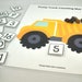 Dump Truck Counting Mat, Playdough Mat, Construction Activity, Trucks ...