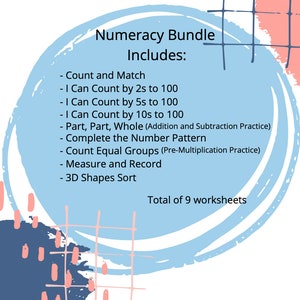 Numeracy Bundle, Digital Download, Numbers, Math, Counting, Adding ...