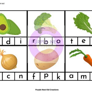 Fruits and Vegetables Printable Bundle, Sorting, Phonics, Beginning ...