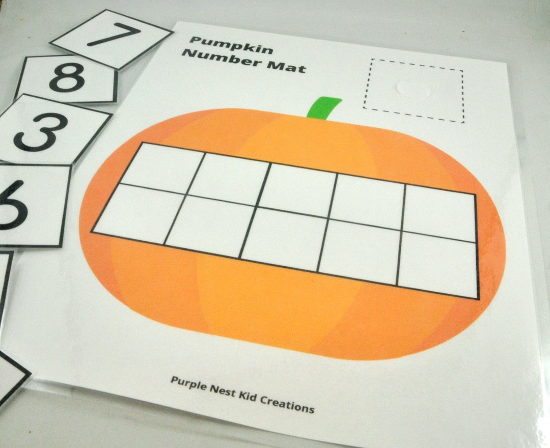 Pumpkin Printable Number Mat, Playdough Mat, Pumpkin Seeds, Fall ...