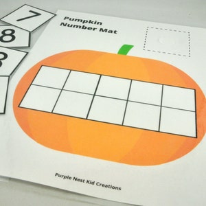 Pumpkin Printable Number Mat, Playdough Mat, Pumpkin Seeds, Fall ...