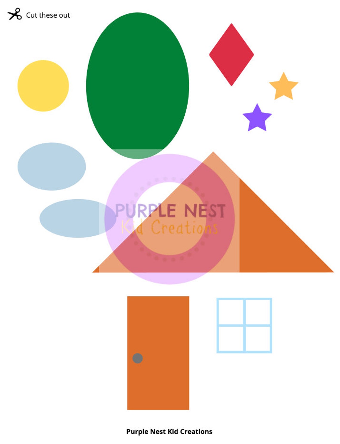 Complete the Picture: Shape Match Worksheet Educational | Etsy