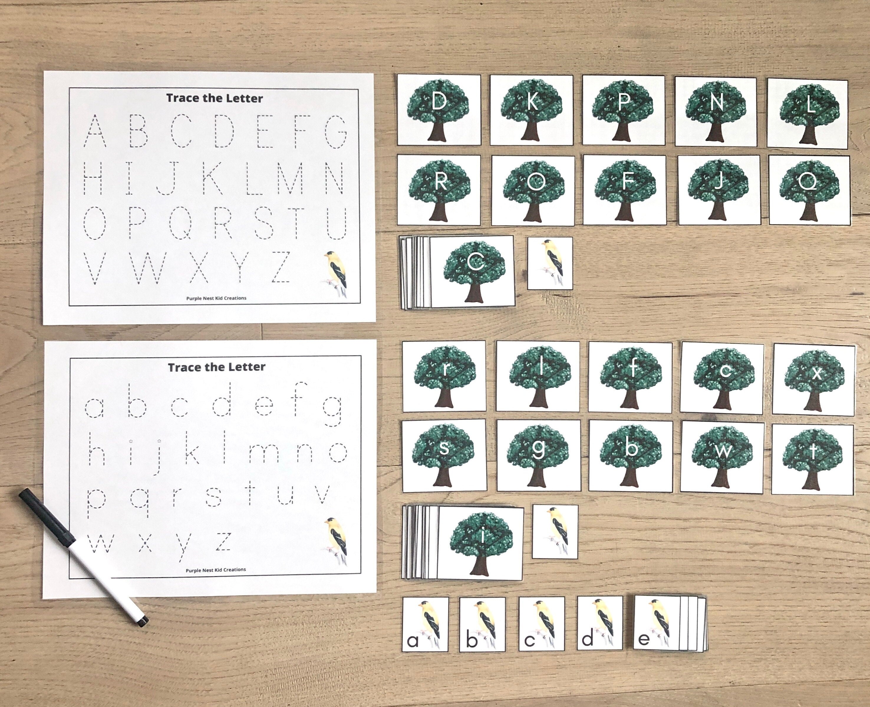 Spring Alphabet Matching Game: Letter Recognition Printable (digital ...
