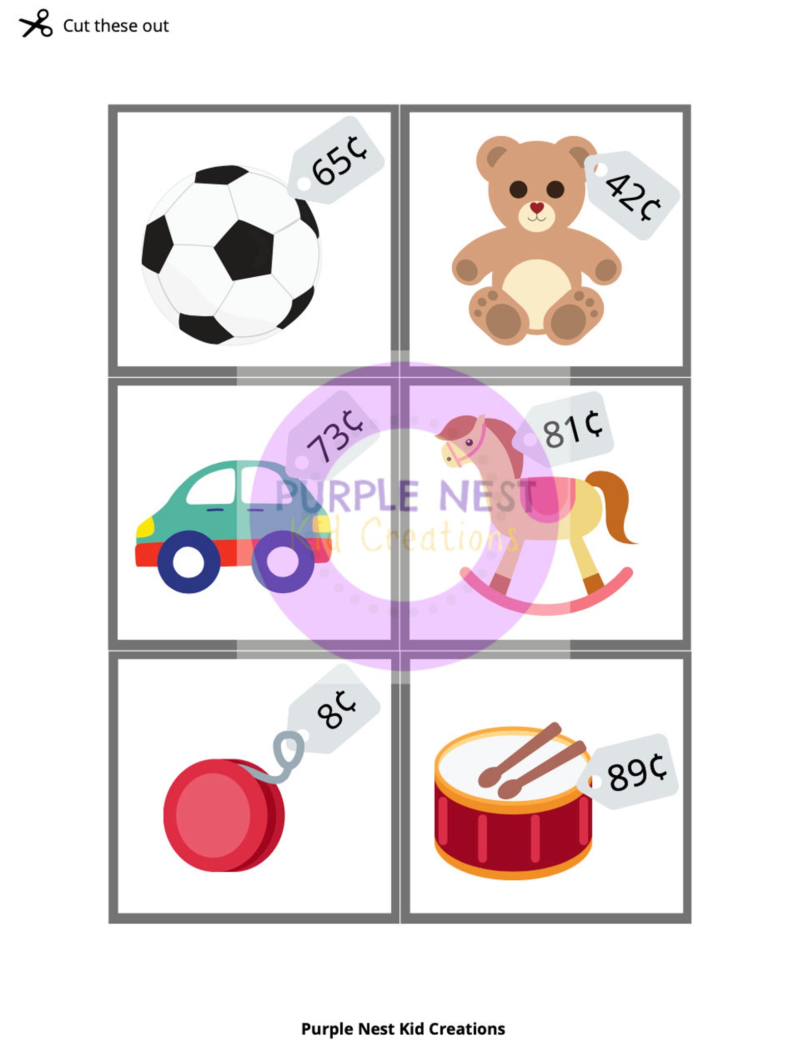 Money Counting Worksheet American Coins Counting Game | Etsy