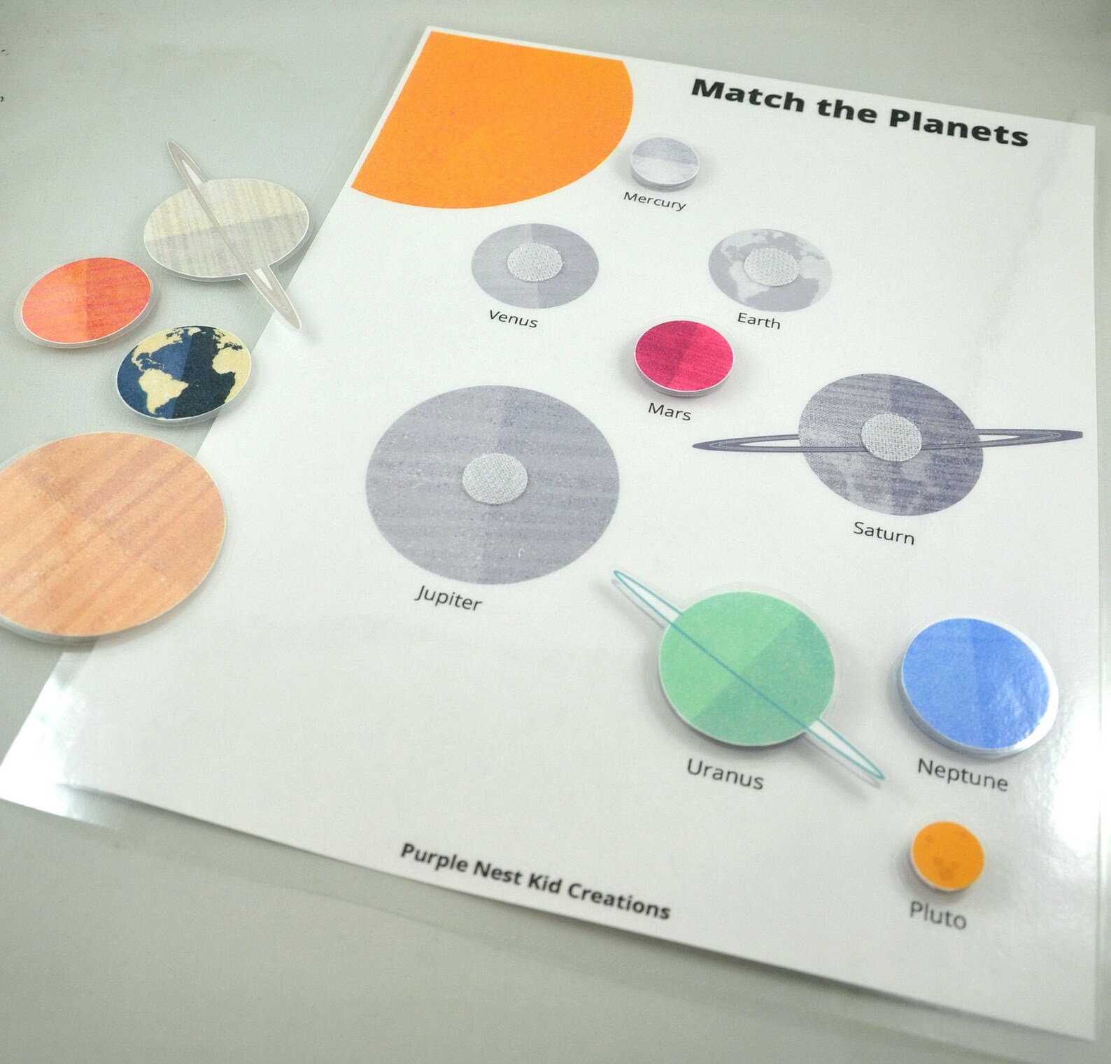 Match the Planets Worksheet Solar System Matching Game | Etsy