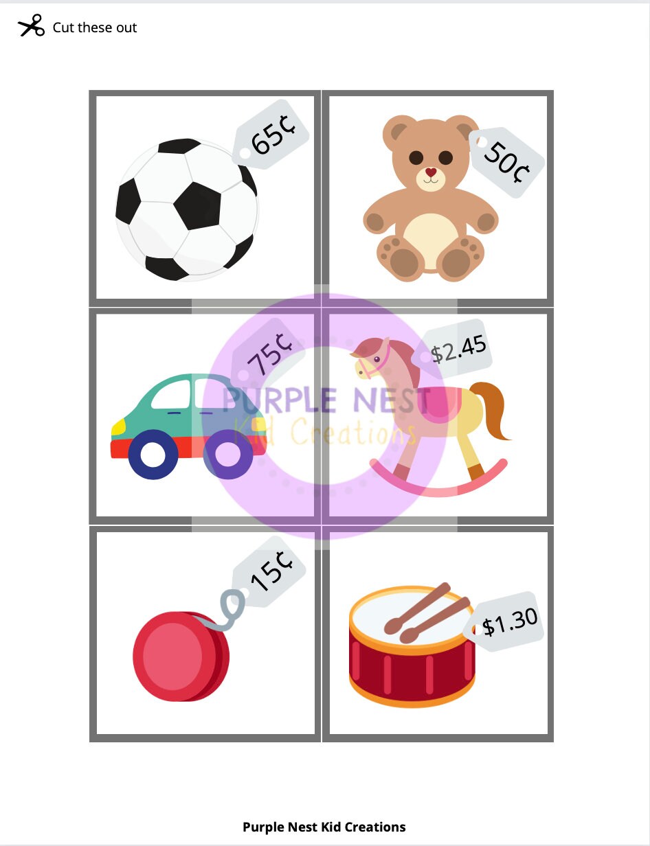 Money Counting Worksheet Canadian Coins Counting Game - Etsy