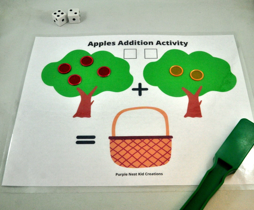 Apples Addition Activity: Preschool Printable (digital Download) - Etsy UK