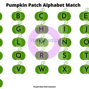 Pumpkin Patch Alphabet Match Worksheet, Fall Alphabet Matching Game ...