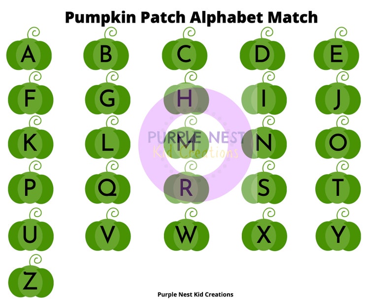 Pumpkin Patch Alphabet Match: Preschool Printable Activity (PDF) - Etsy