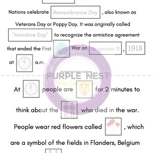 Remembrance Day Bundle, Remembrance Day Unit Study, Veterans Day, Poppy ...