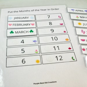 Months of the Year Printable, Calendar Time, Morning Binder Activity ...