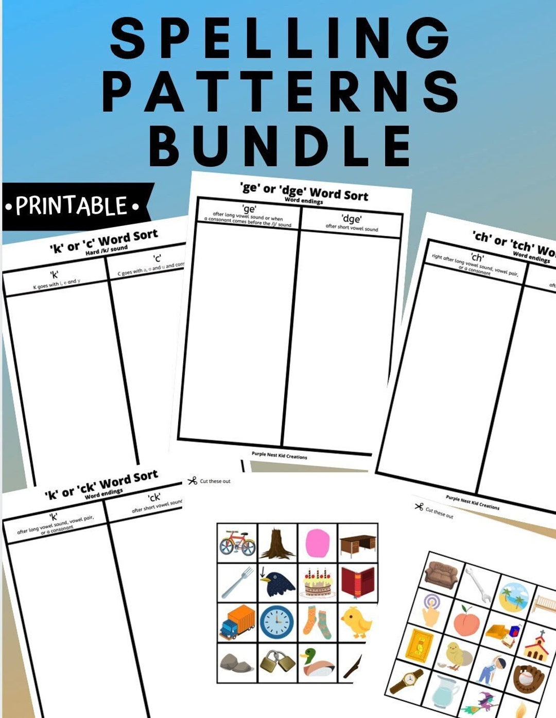 Spelling Patterns Activities Bundle Digital Download - Etsy