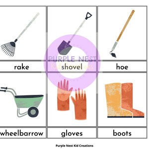 Gardening Flash Cards, Montessori, Nomenclature, Three Part Cards ...