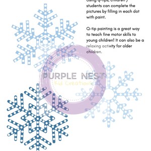 Snowflake Dot Art: Q-tip Painting Printable (PDF) - Etsy
