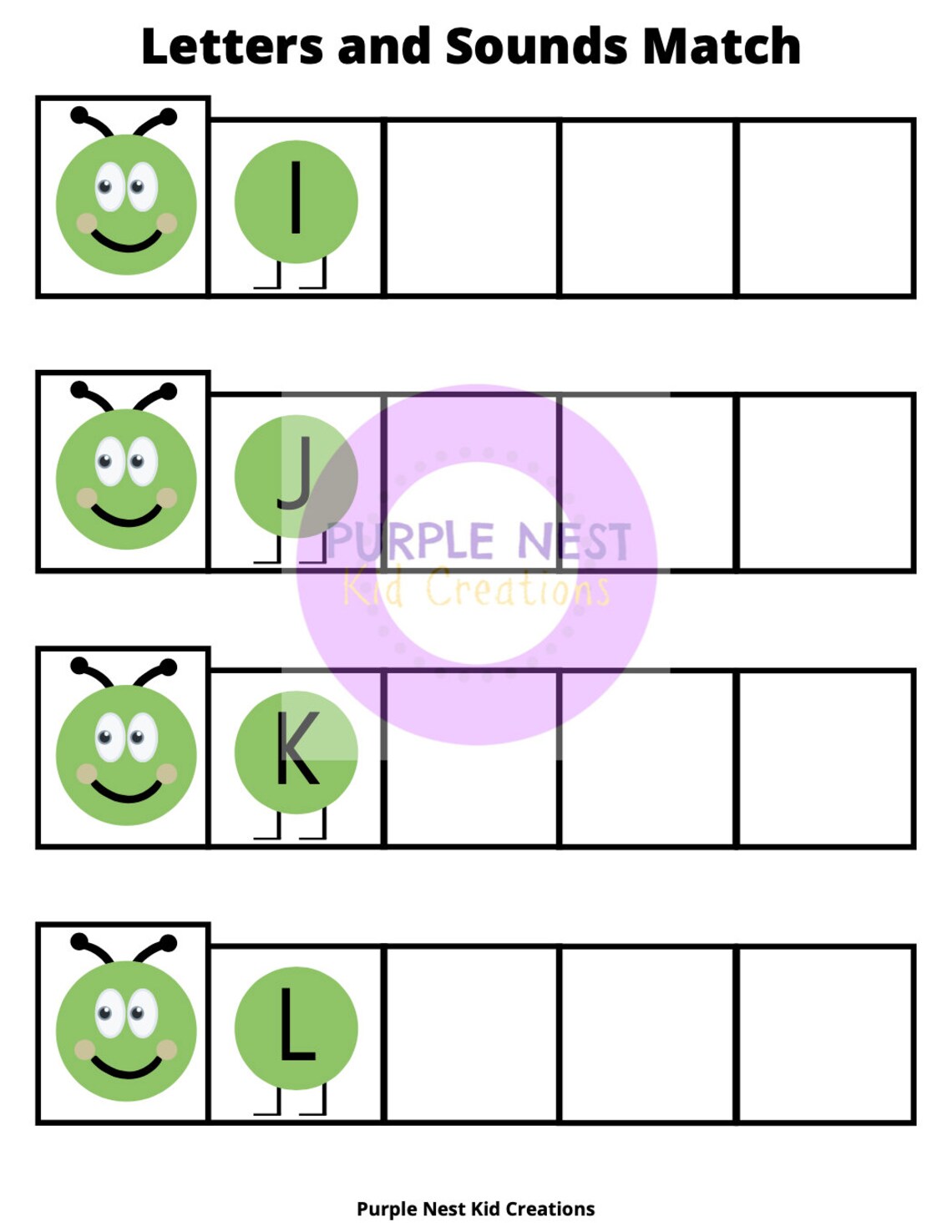 Letters and Sounds Match Worksheet Phonics Beginning Sounds | Etsy