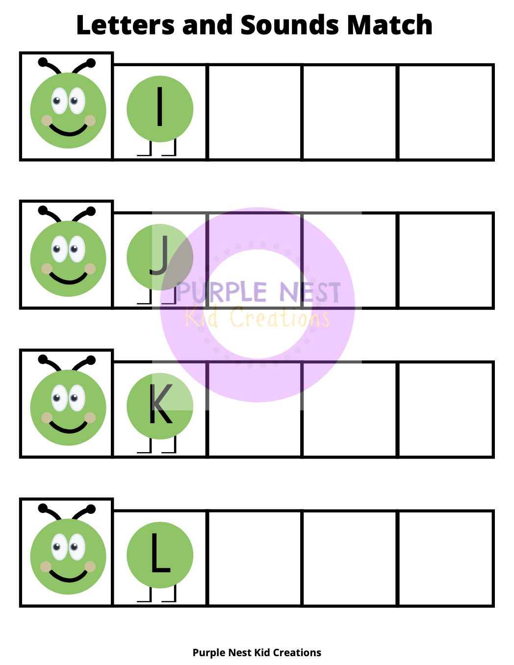 Letters and Sounds Match Worksheet Phonics Beginning Sounds - Etsy