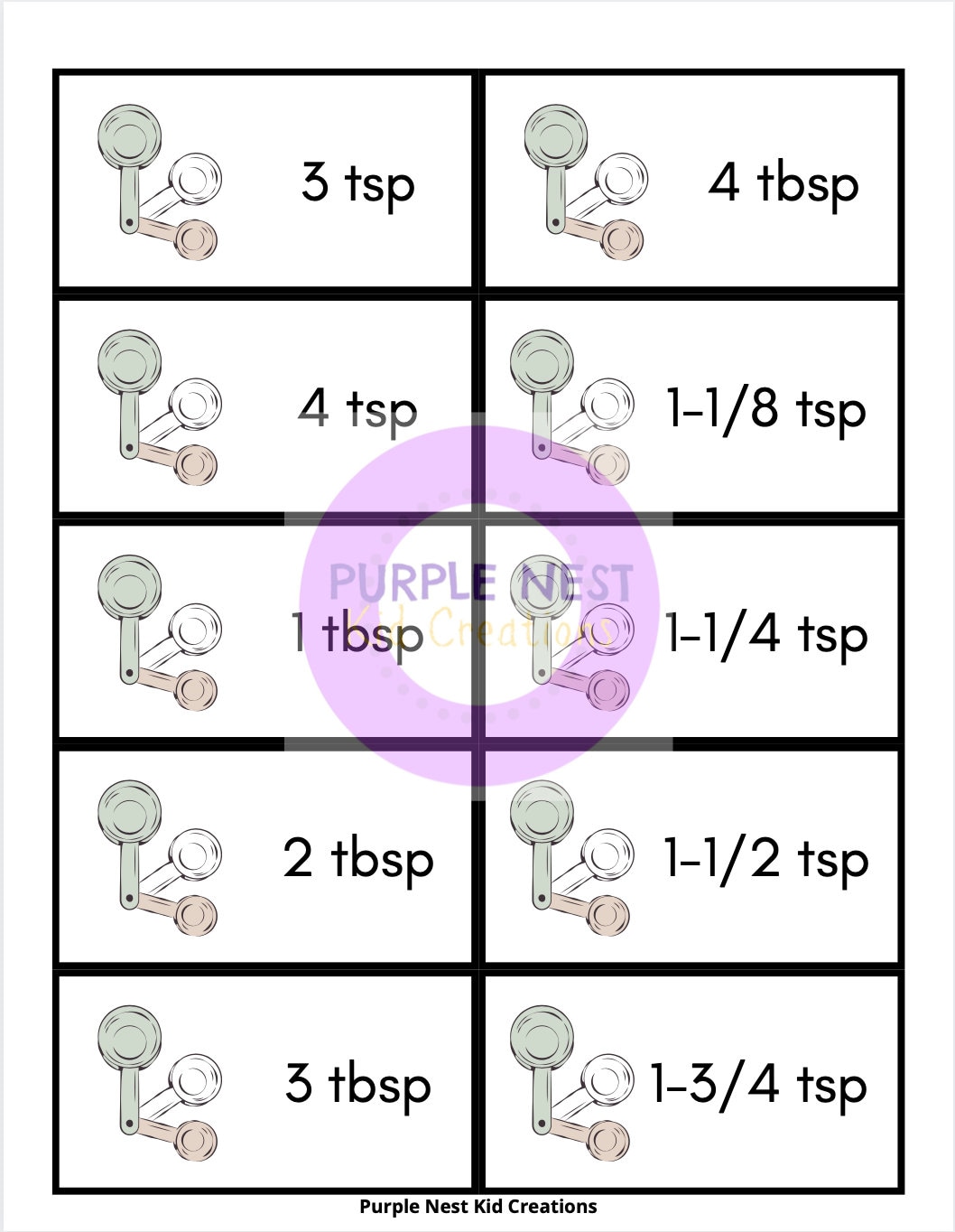 Kitchen Measurement Flash Cards: Baking & Cooking (printable PDF) - Etsy