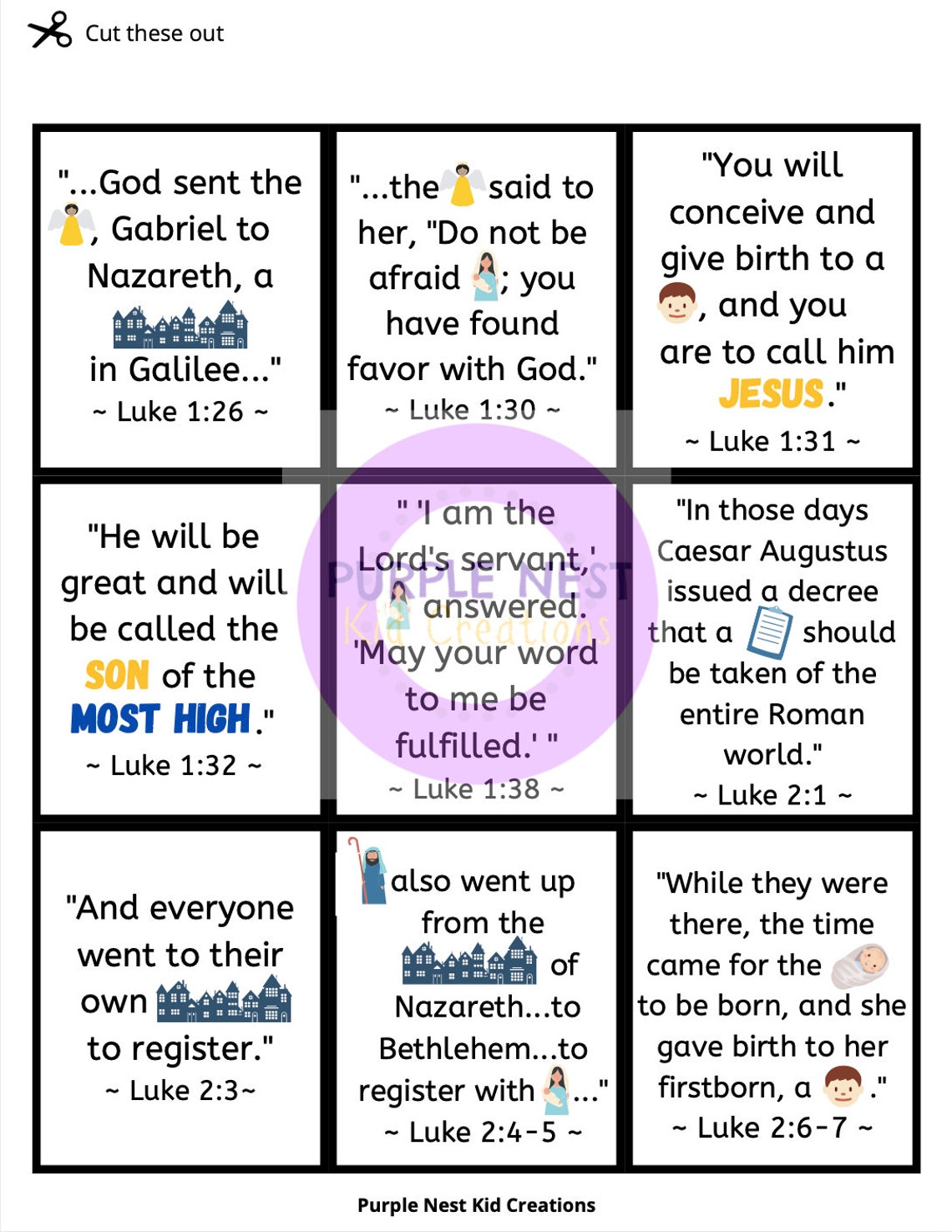 Advent Scripture Cards Printable for Kids Digital Download | Etsy