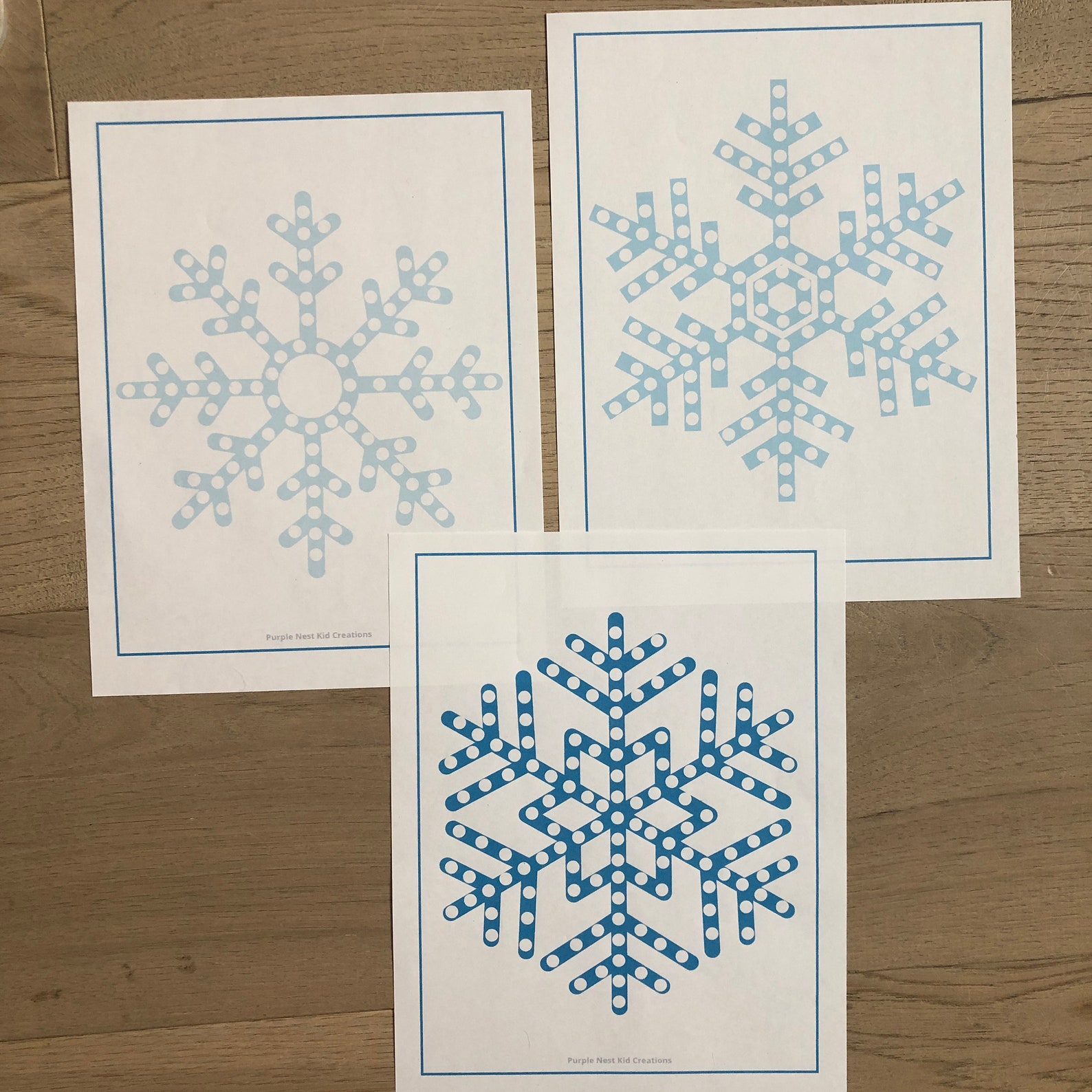 Snowflakes Dot Art Printable Activities Snow Q-tip Painting - Etsy