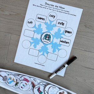 Winter Parts of Speech Pack, Winter Adjectives, Digital Download ...