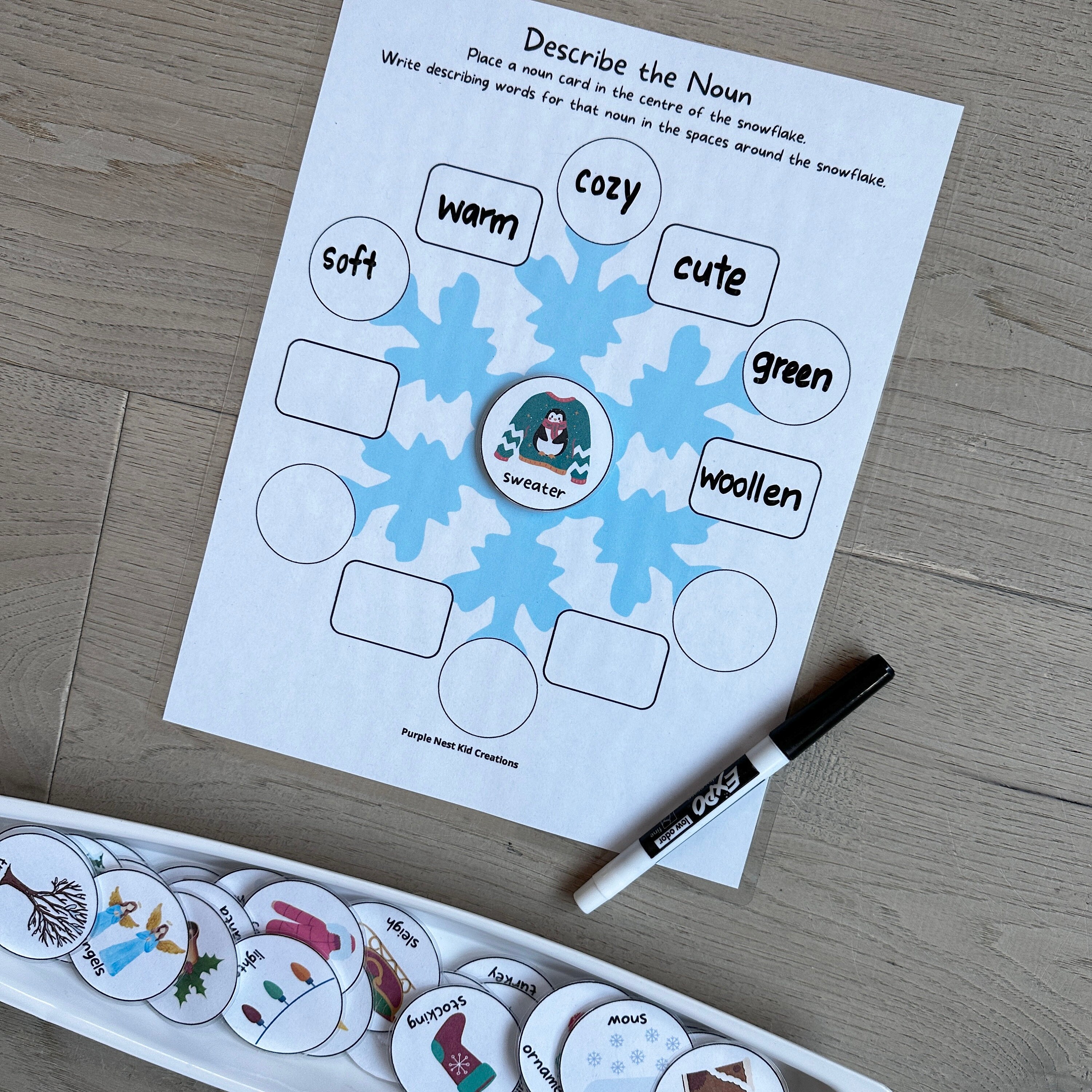 Winter Parts of Speech Bundle: Nouns, Adjectives, Verbs (digital ...
