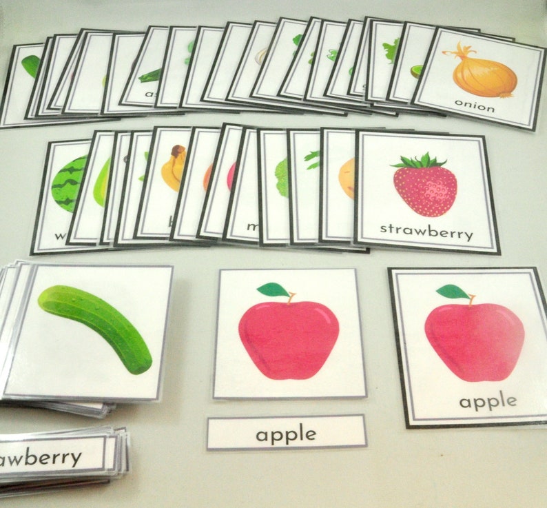 Fruits and Vegetables Printable Bundle Sorting Phonics - Etsy