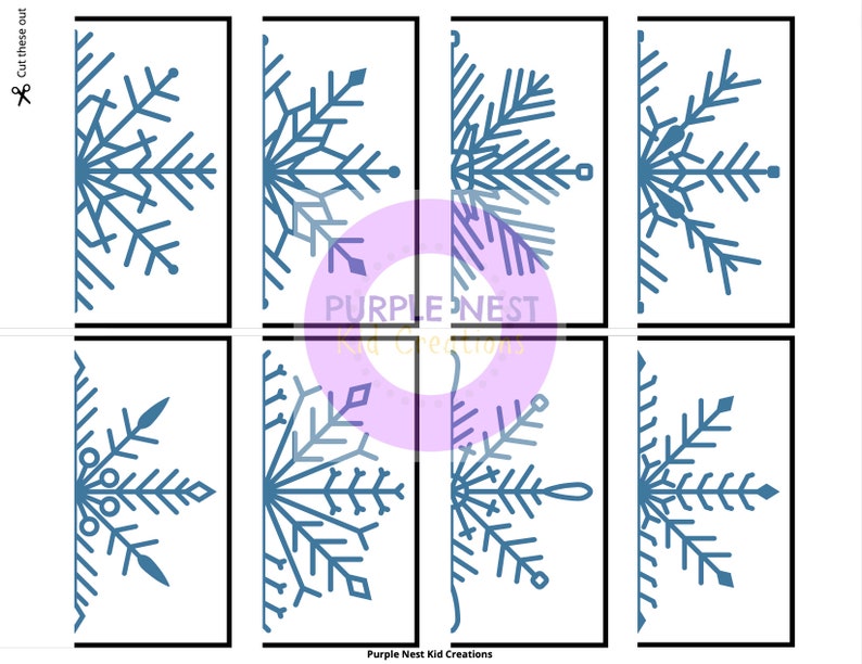 Snowflake Symmetry Printable Activity Shapes Snow Winter - Etsy