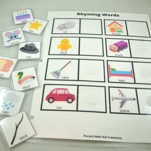 Rhyming Words Matching Game: Printable Phonics Activity (digital ...