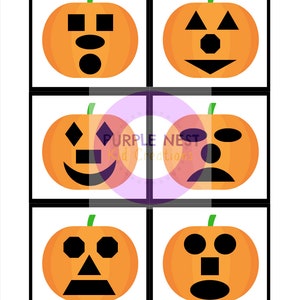 Jack-o-lantern Shapes Activity: Printable Halloween Preschool Game (PDF ...