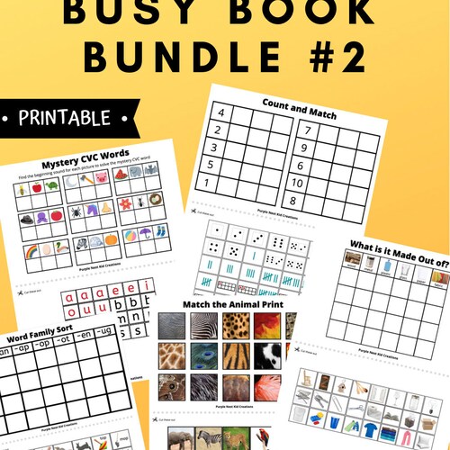 Travel Busy Book Bundle 2 Busy Book Printable Phonics - Etsy