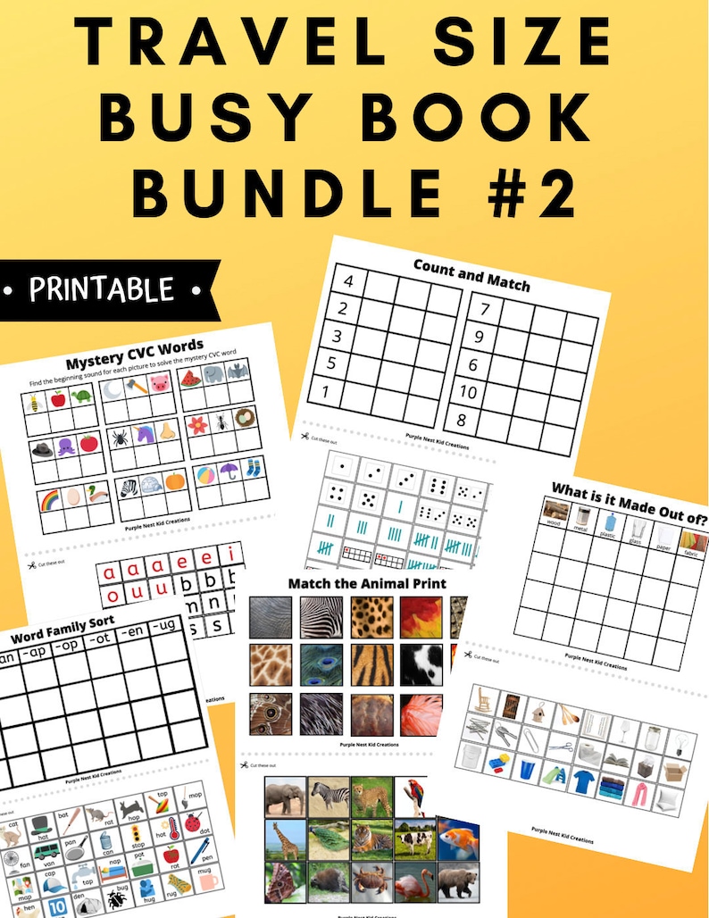 Travel Busy Book Bundle 2 Busy Book Printable Phonics - Etsy