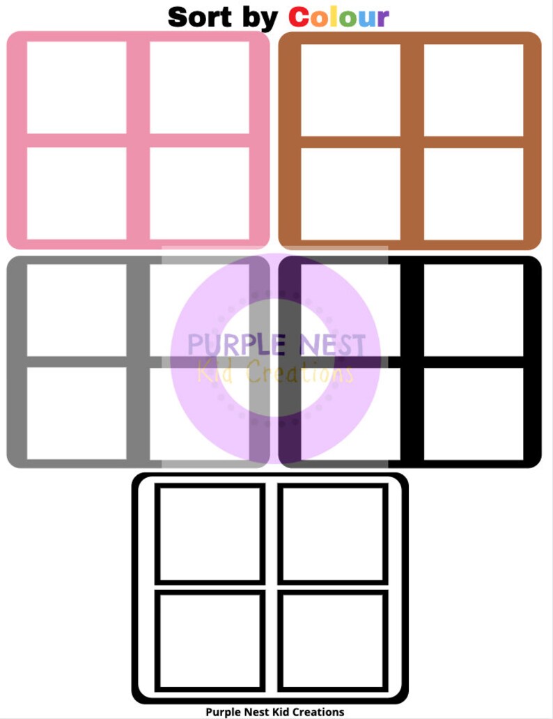 Sort by Colour Worksheets Colour Sorting Game Educational - Etsy