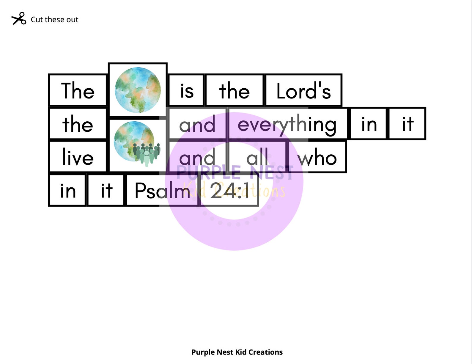 Bible Verse Psalm 24 Earth Day Activity Writing Practice | Etsy