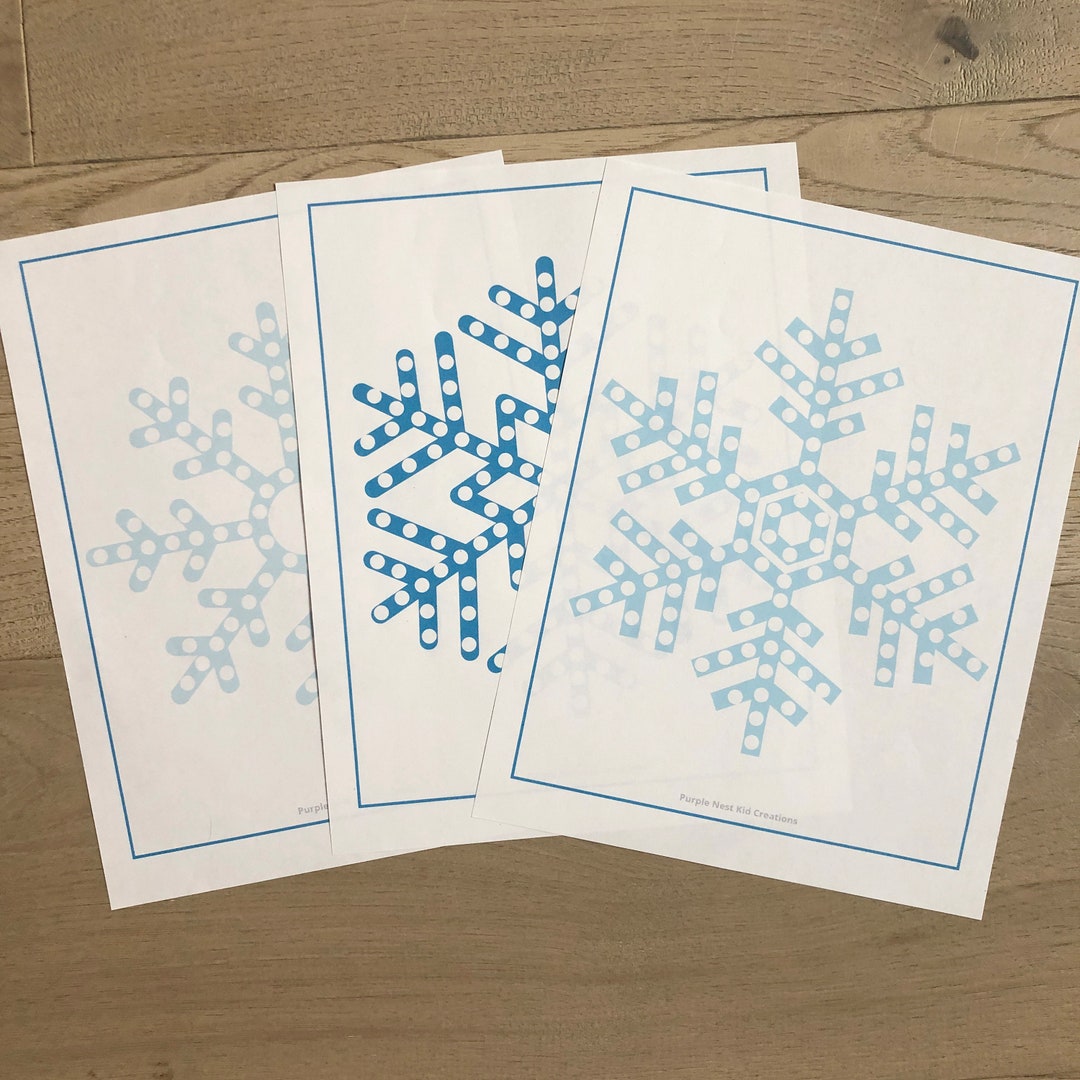 Snowflake Dot Art: Q-tip Painting Printable (PDF) - Etsy