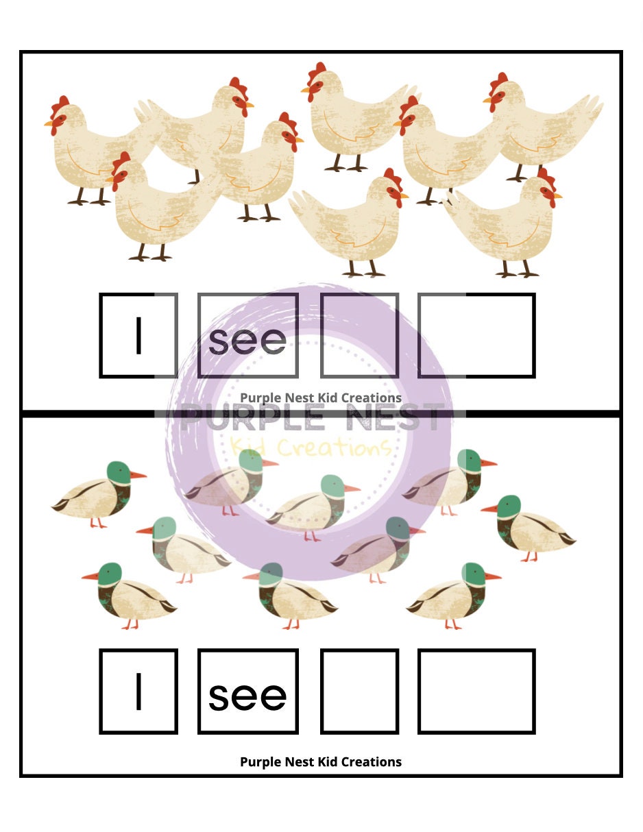 Farm Animals Sentence Builder Activity Farm Literacy - Etsy